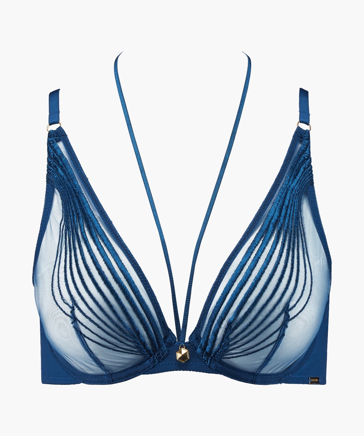 Sumptuous Waves Imperial Blue Underwired triangle bra | Aubade