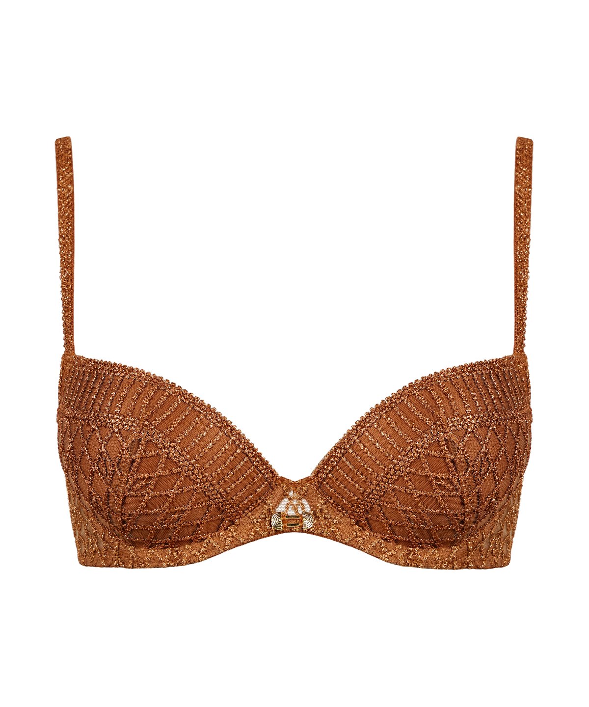 Stardust Dream Amber Gold Moulded push-up bra | Aubade